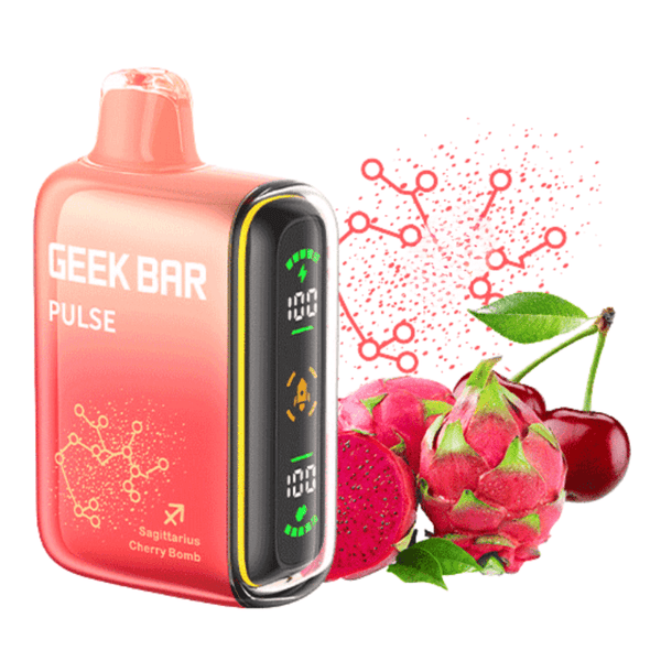 Sagittarius Cherry Bomb Geek Bar Pulse Vape | $12.99 | Dual Mesh Coil